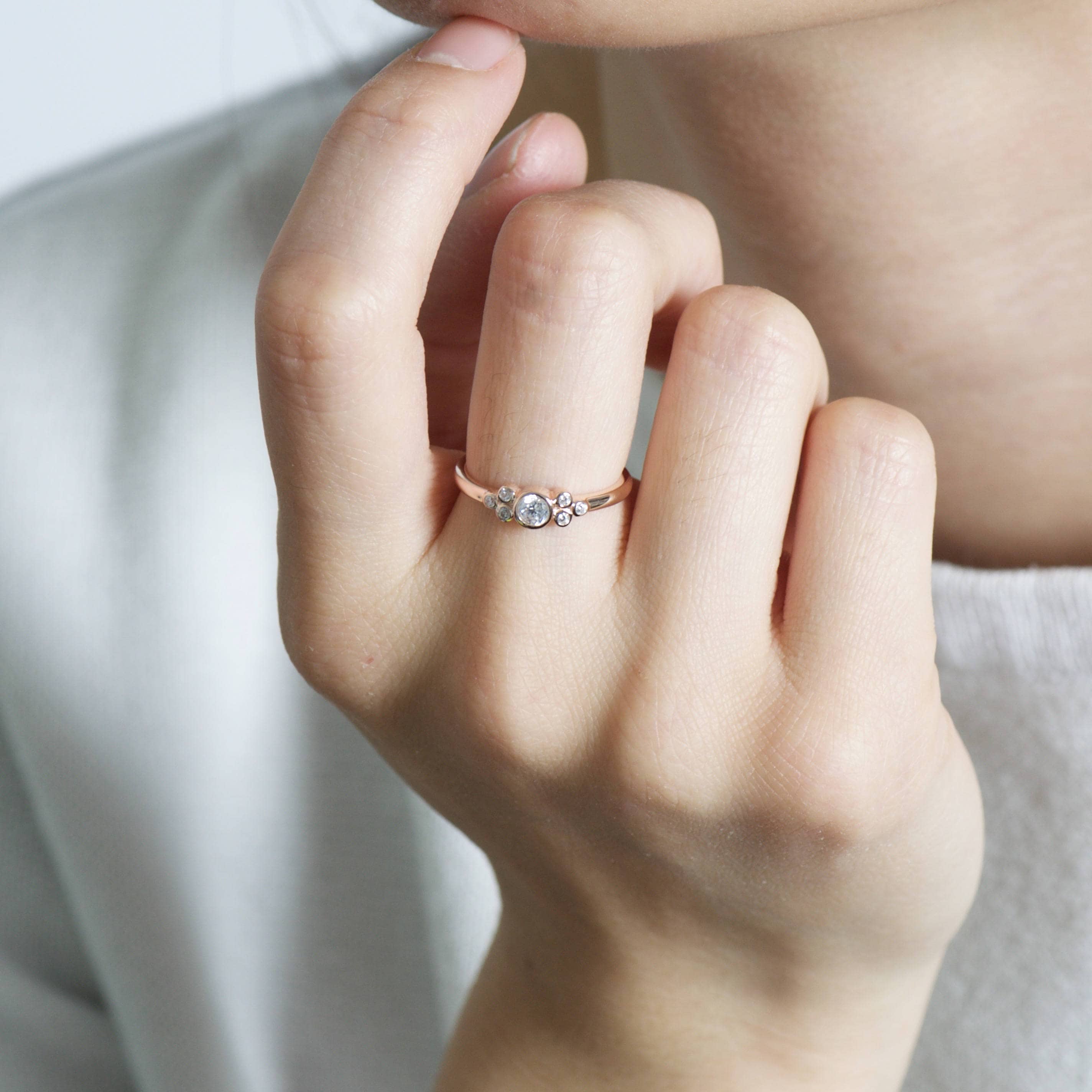 Bezel Cluster Ring Bezel Ring Dainty Ring Minimalist Ring - Etsy