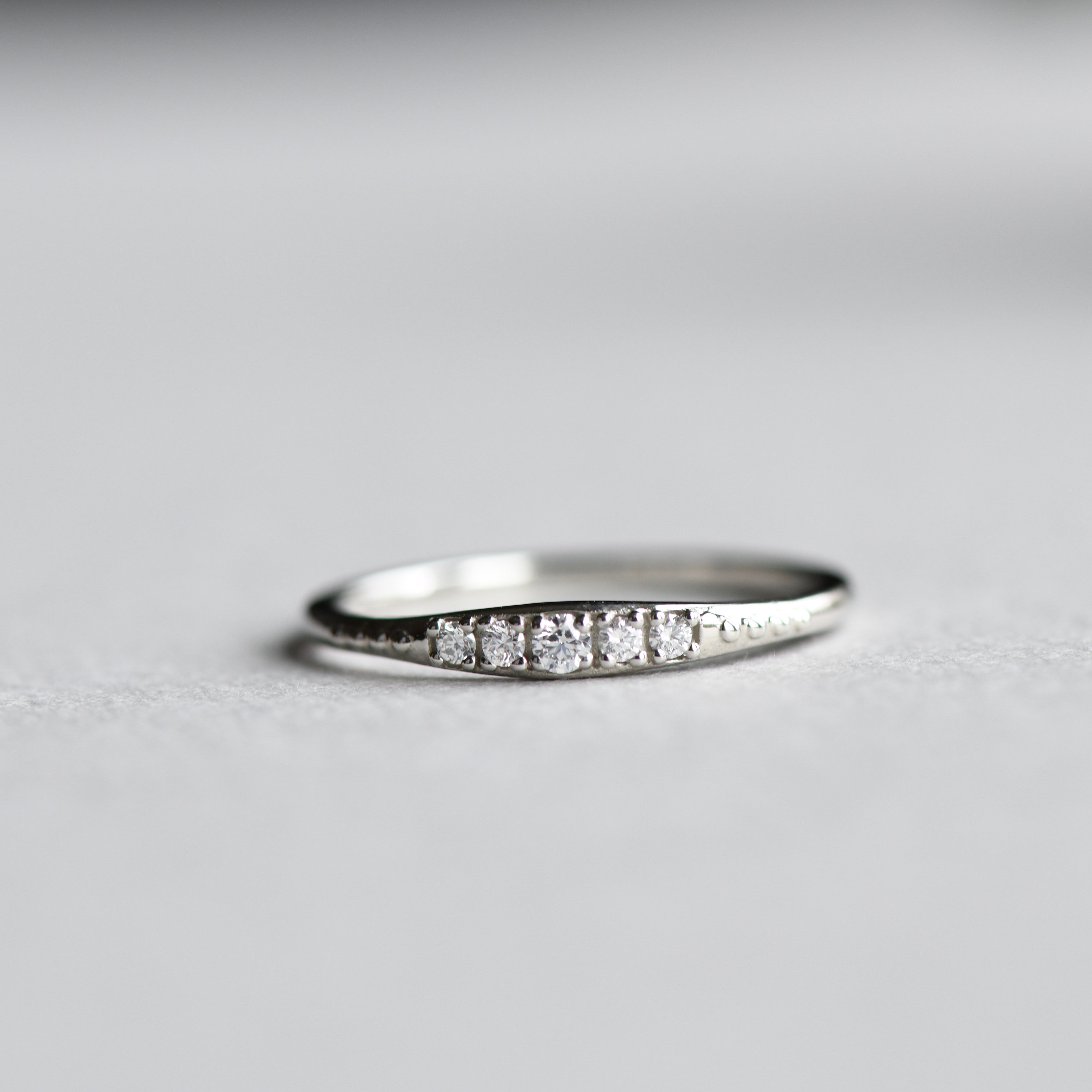 Diamond Ring, 14k White Gold Ring With Diamonds, Signet Ring, Rose and ...