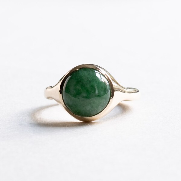 14k Jade Ring - Etsy