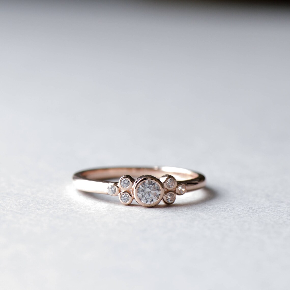 Bezel Cluster Ring Bezel Ring Dainty Ring Minimalist Ring | Etsy