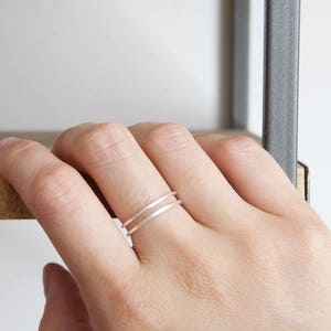 925 Sterling Silver Open Ring, Rose and Choc Ring, Double Ring ...