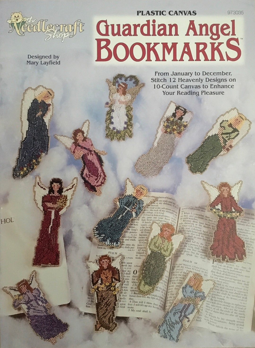 Plastic Canvas Book guardian Angel Bookmarks vintage - Etsy
