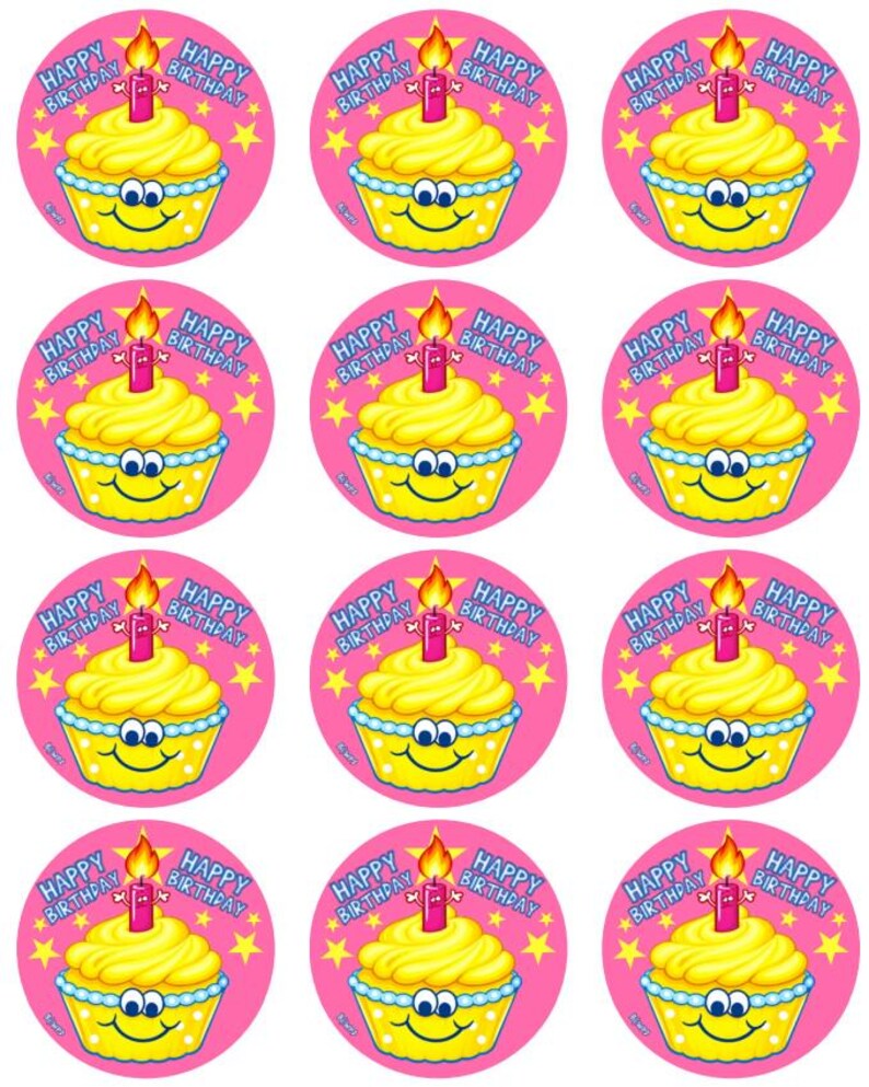 LEMON DREAM CUPCAKE Scratch and Sniff Stickers. Birthday Cupcake ...