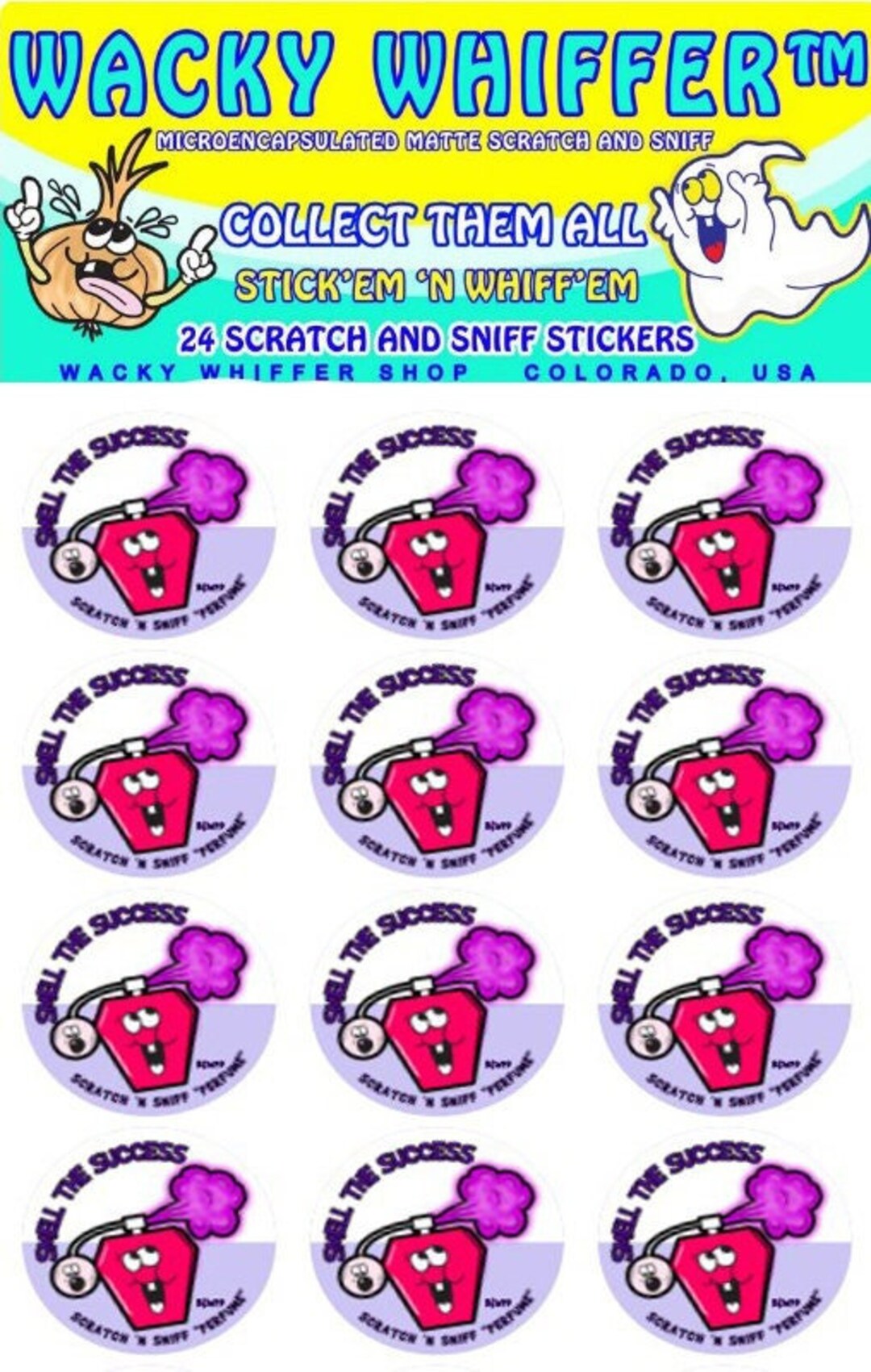 24 Pack Wacky Whiffer "er" MATTE MICROENCAPSULATED Scratch and Sniff ...