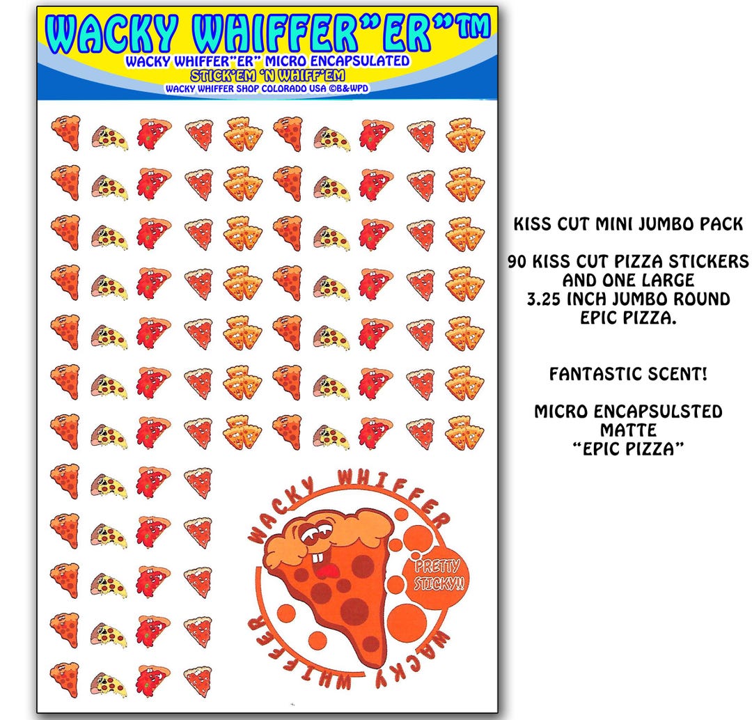 Pizza Scented Stickers: Kisscut Mini Stickers With Jumbo Sticker - Etsy
