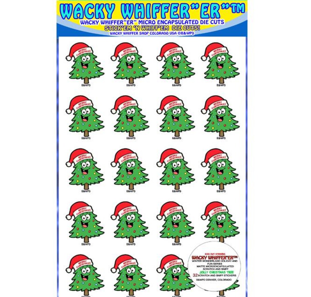 Christmas Tree Scratch and Sniff Stickers: Wacky Whiffer ER, 32-pack - Etsy