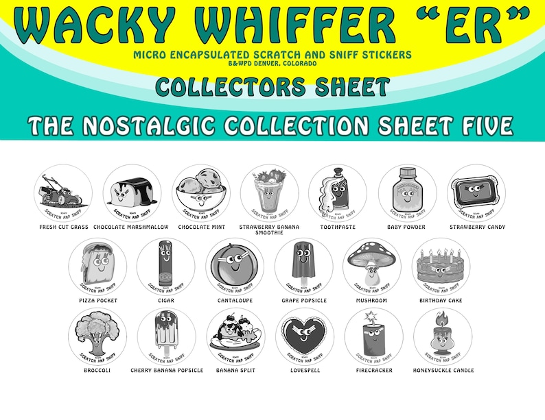 Wacky Whiffer ER Scratch and Sniff Sticker Set: Nostalgic Series With ...