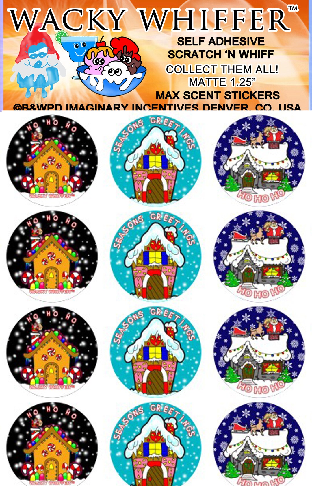 Christmas Stickers. Holiday Stickers. Scratch and Sniff Scented ...
