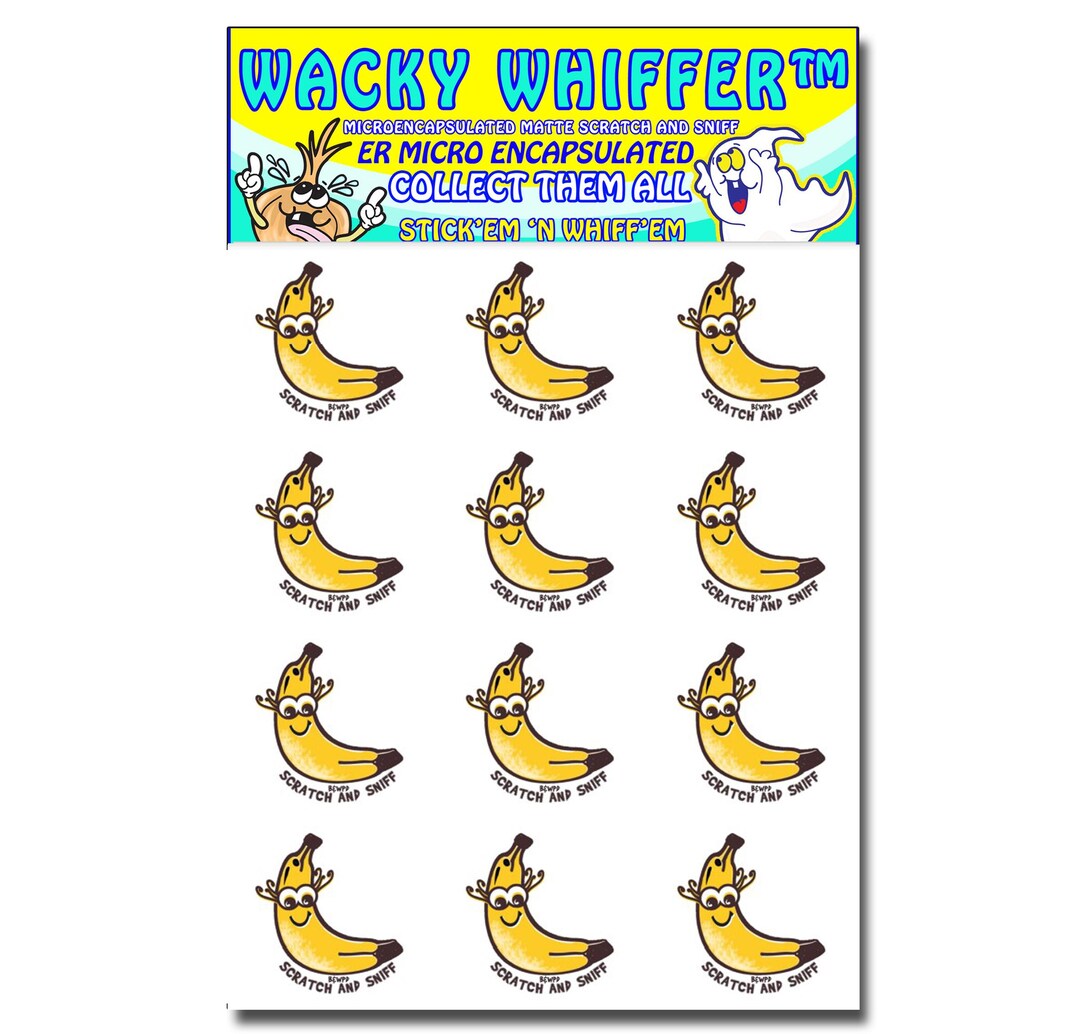 Nostalgic Banana Scented Scratch and Sniff Stickers. Banana Scratch and ...