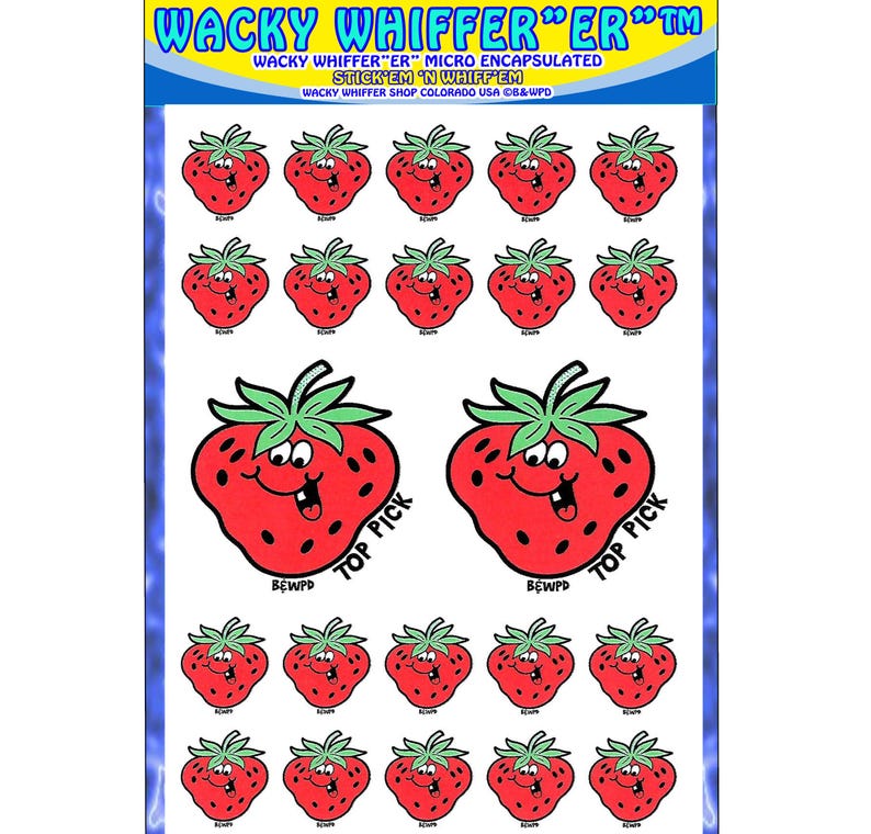 FRESH PICKED Strawberry Scratch and Sniff Stickers. Wacky Whiffer'er ...