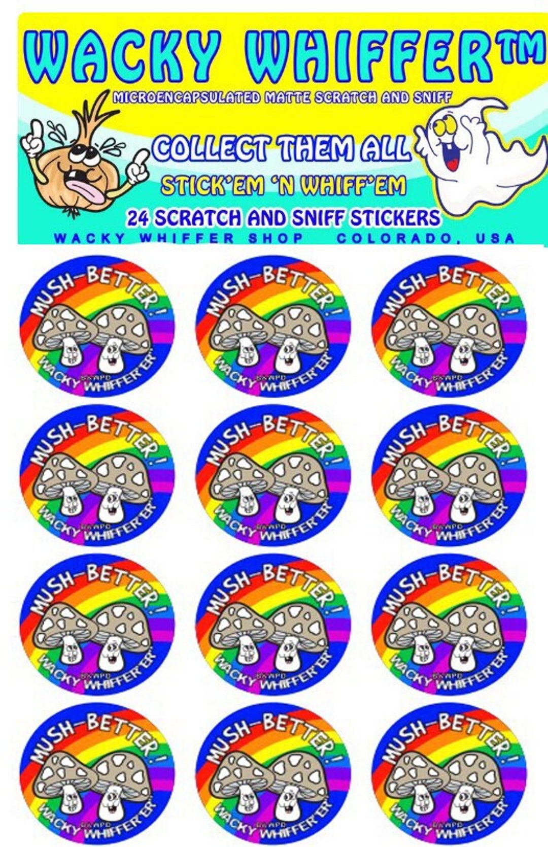 24 Pack Wacky Whiffer "er" MATTE MICROENCAPSULATED Scratch and Sniff ...