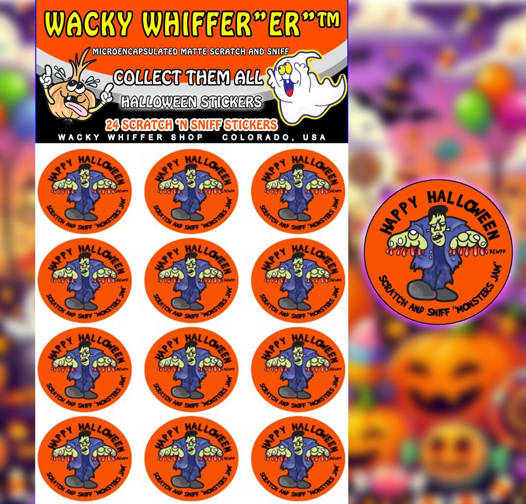 Halloween Frankenstein Scented Stickers: Wacky Whiffer Monsters Jam (24 ...