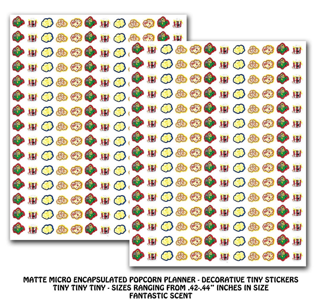 Tiny Popcorn Scented Scratch and Sniff Stickers. Popcorn Scented ...
