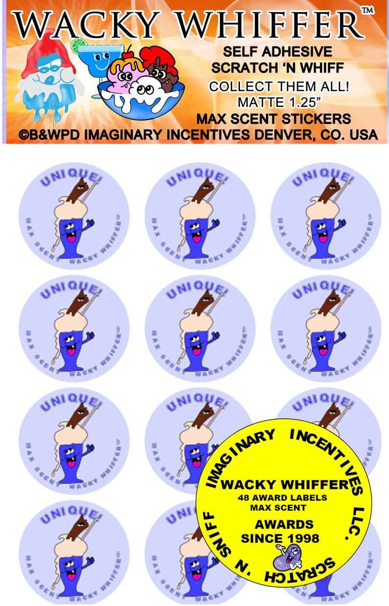 Scented Scratch and Sniff Stickers, Bacon Vanilla Shake, 48 Pack. MAX Wacky Whiffers. - Etsy
