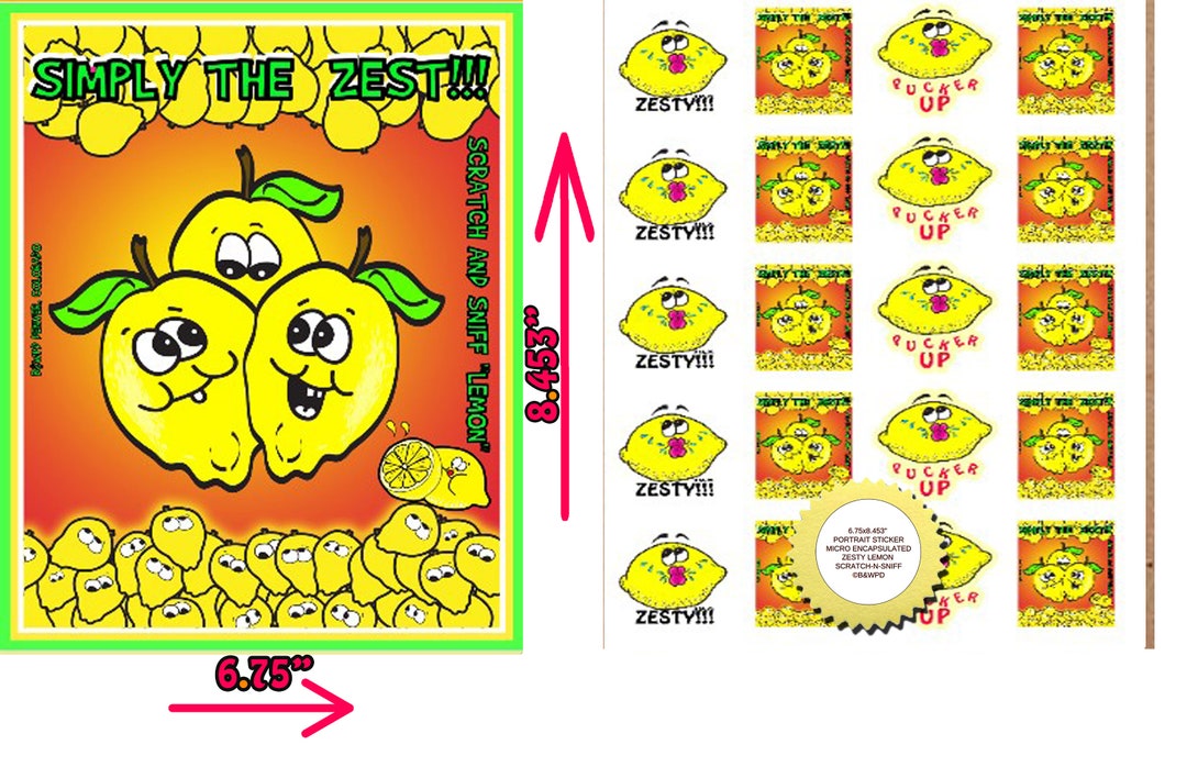 BRAND NEW Zesty Lemon Quadruple Layer Portrait Sticker W/die Cuts ...