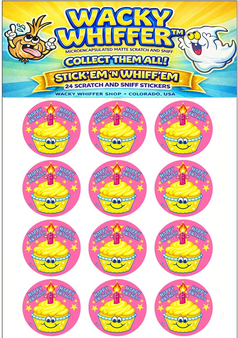 LEMON DREAM CUPCAKE Scratch and Sniff Stickers. Birthday Cupcake ...
