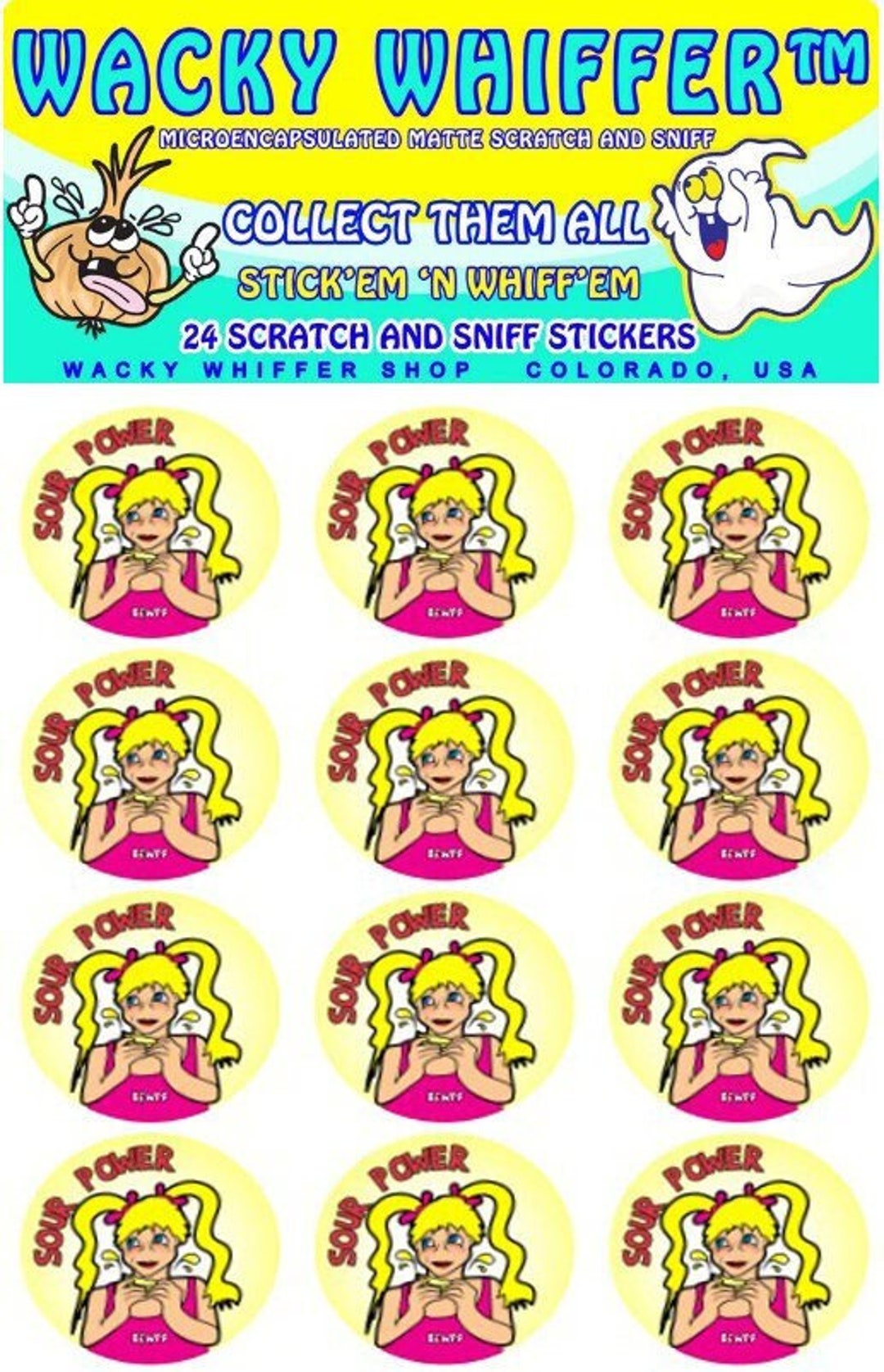 24 Pack Tangy Lemon Scratch and Sniff Stickers - Wacky Whiffer Matte ...