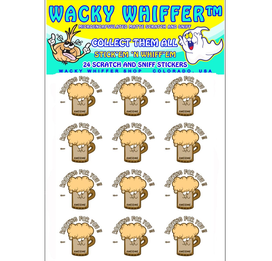 ROOTBEER Scratch and Sniff Stickers. Wacky Whiffer ER Long Lasting ...