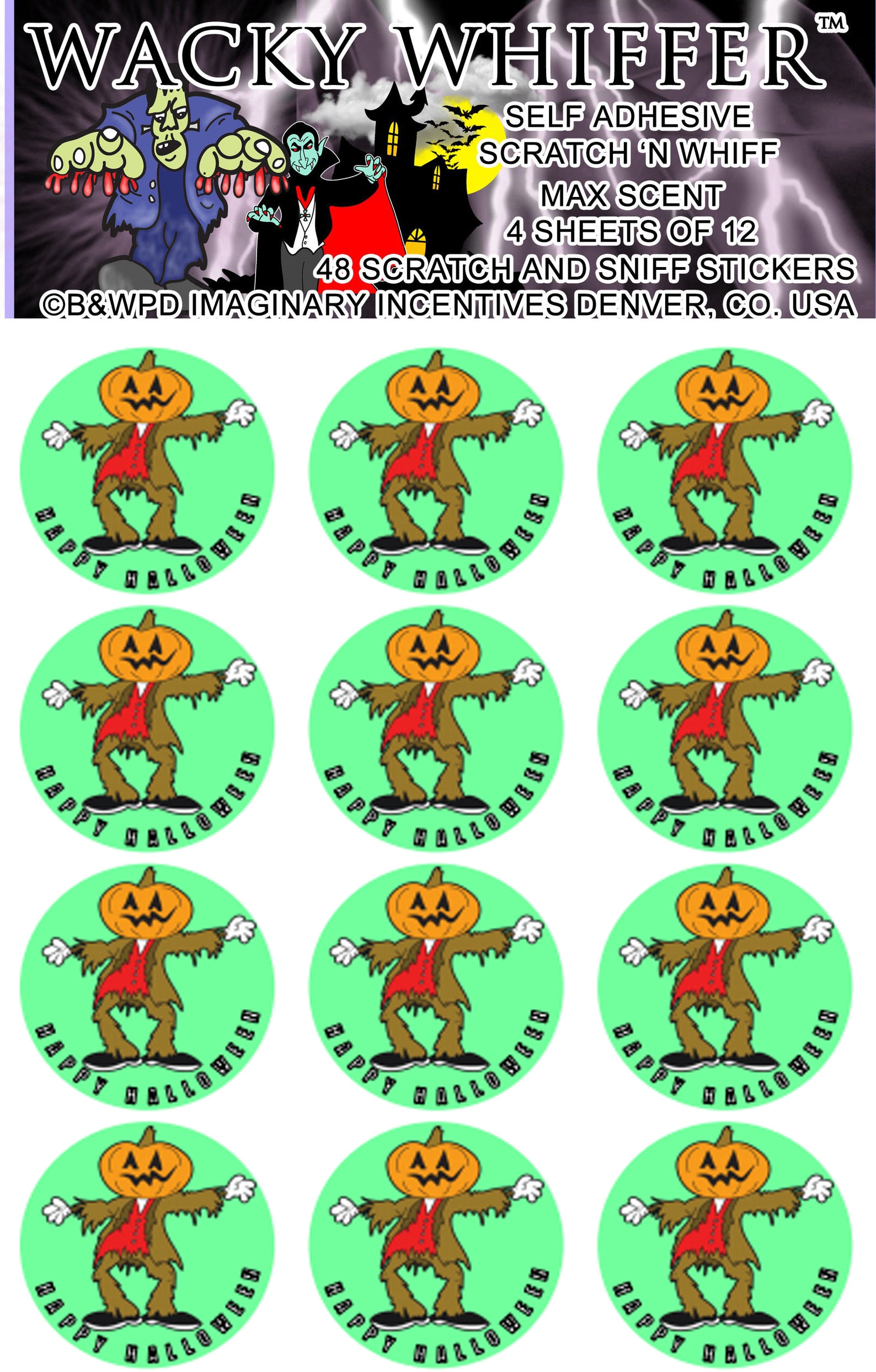 Stickers Big Pack Saltwater Taffy Sniff Stickers Wacky Whiffer Whiffers ...