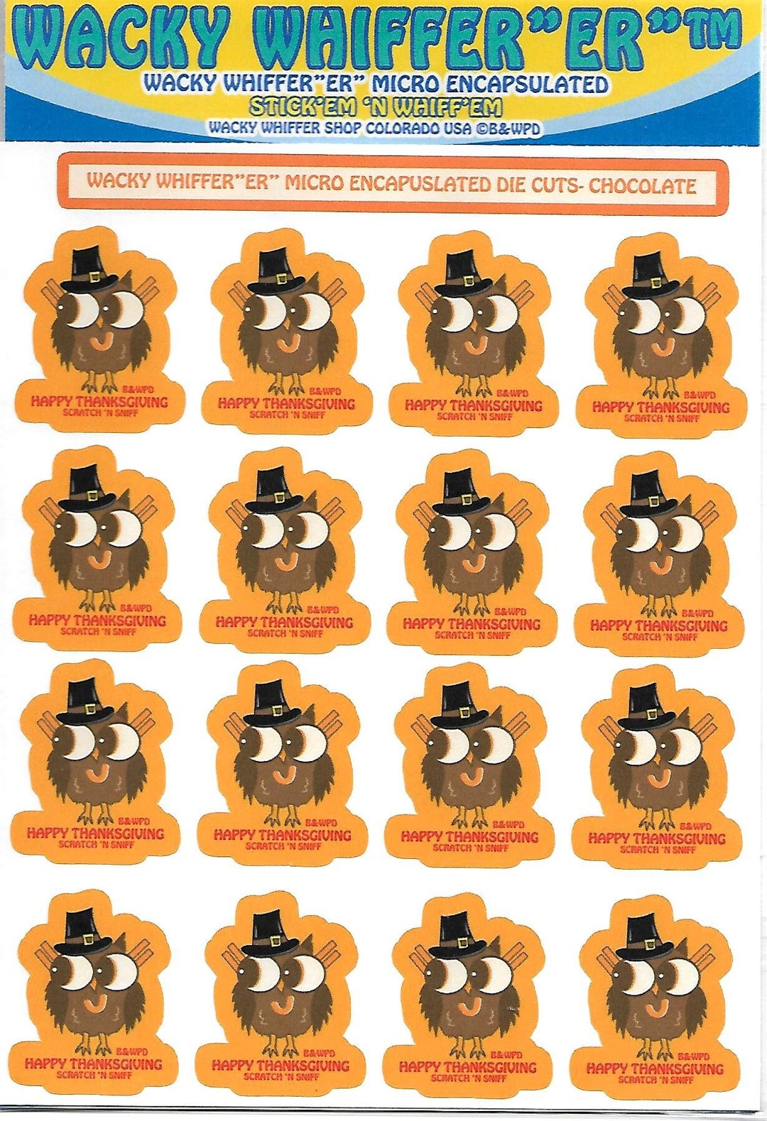 16 Larger Size DIE CUTS! Wacky Whiffer "er" Microncapsulated Chocolate ...