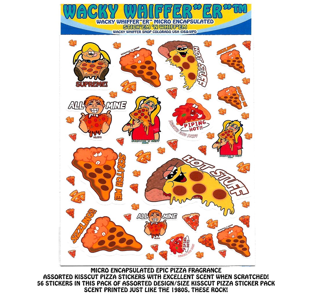 Pizza Scented Scratch and Sniff Stickers: 56 Kisscut Stickers - Etsy