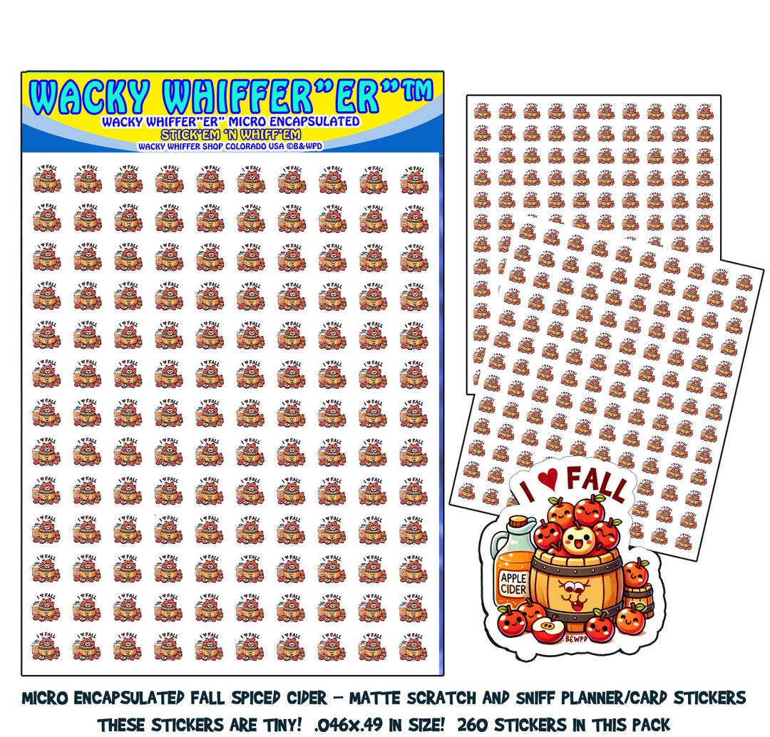 Spiced Cider Scented Stickers, Fall Planner Stickers (260 Count) ER ...