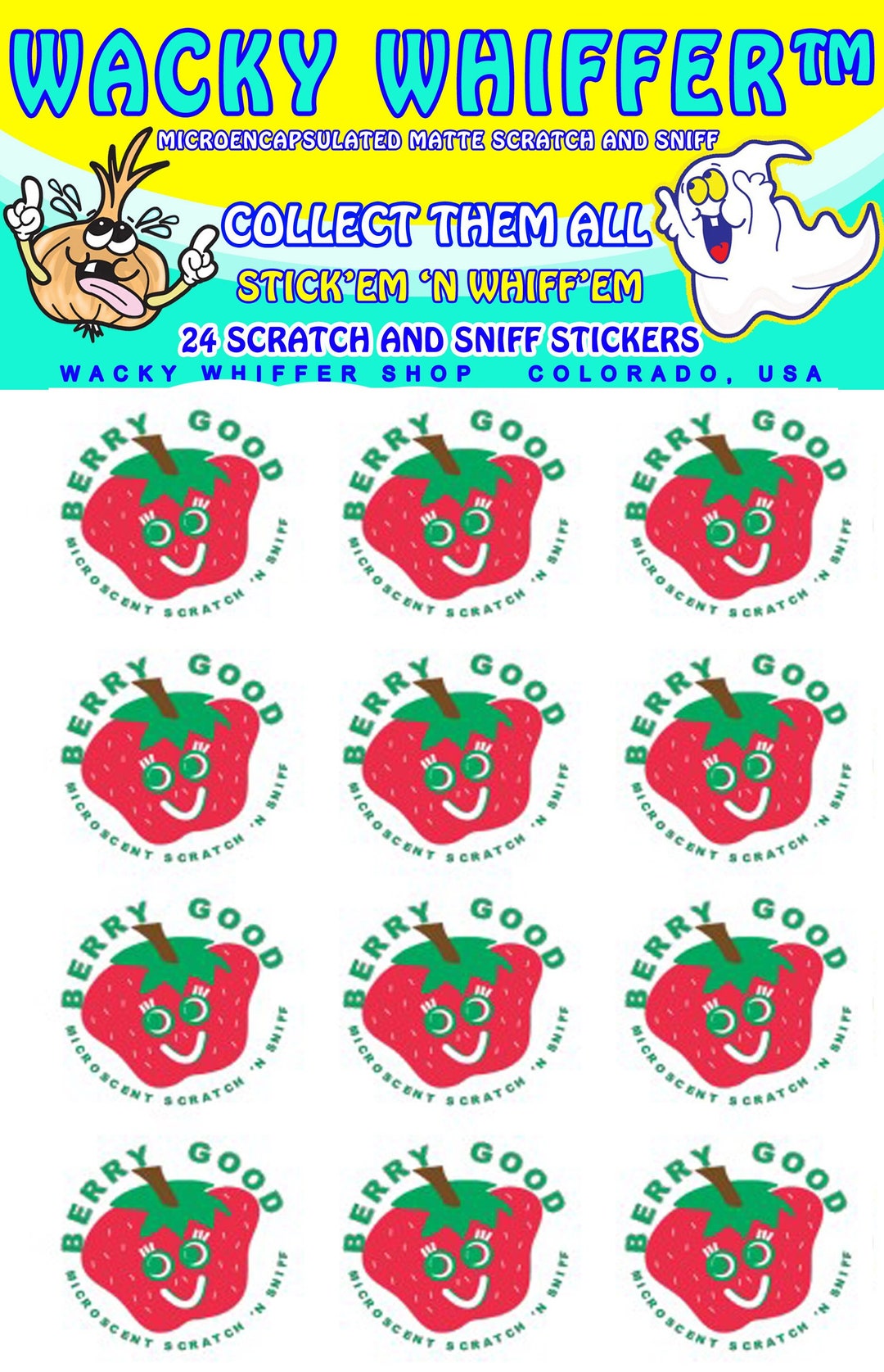 Wacky Whiffer Strawberry Scratch and Sniff Stickers - 24 Pack - Etsy