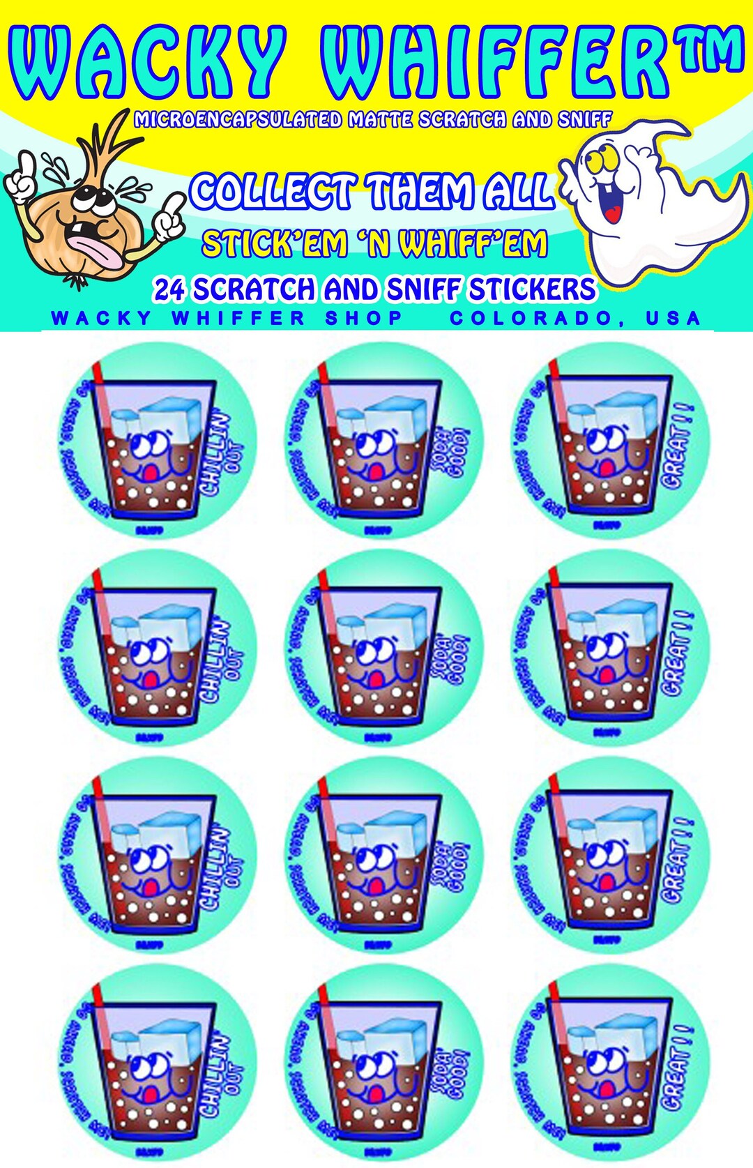 Cola Scented Scratch and Sniff Stickers - Wacky Whiffer - 24 Pack - Etsy