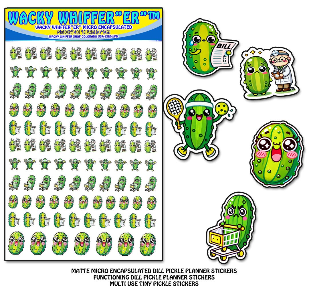 Planner Functioning Pickle Stickers. KISSCUT Dill Pickle Scented ...