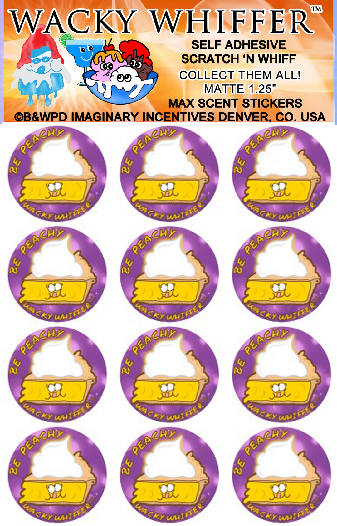 Wacky Whiffer Whiffers Matte MAX SCENT Scratch and Sniff Stickers. NEW ...