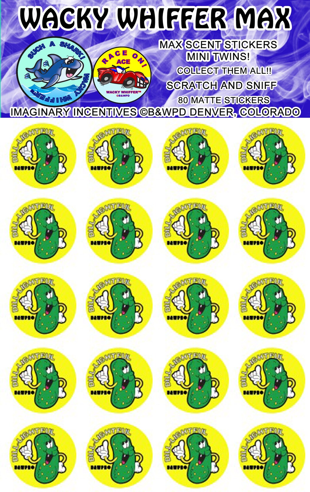Dill Pickle Scented Stickers. Dill Pickle Scented Scratch and Sniff ...