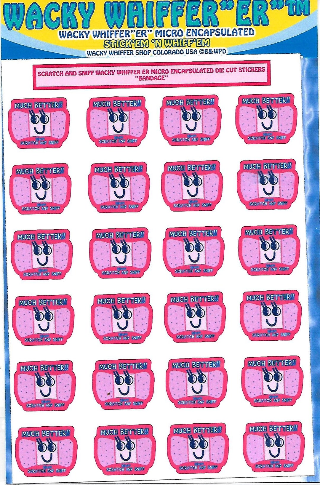 Wacky Whiffer Bandage Scratch and Sniff Stickers - 24 Pack - Etsy