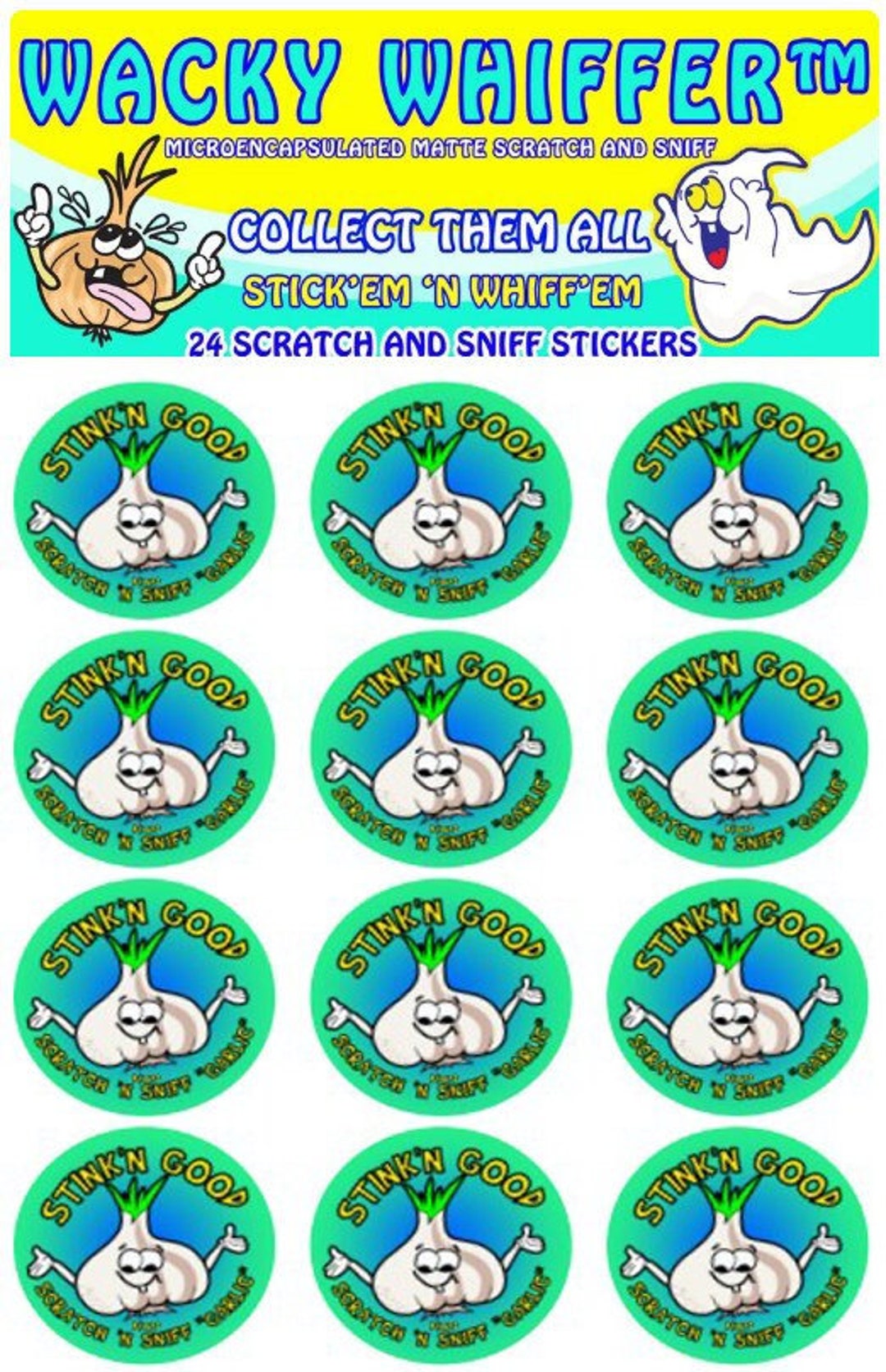 24 Pack Wacky Whiffer "er" MATTE MICROENCAPSULATED Scratch and Sniff ...