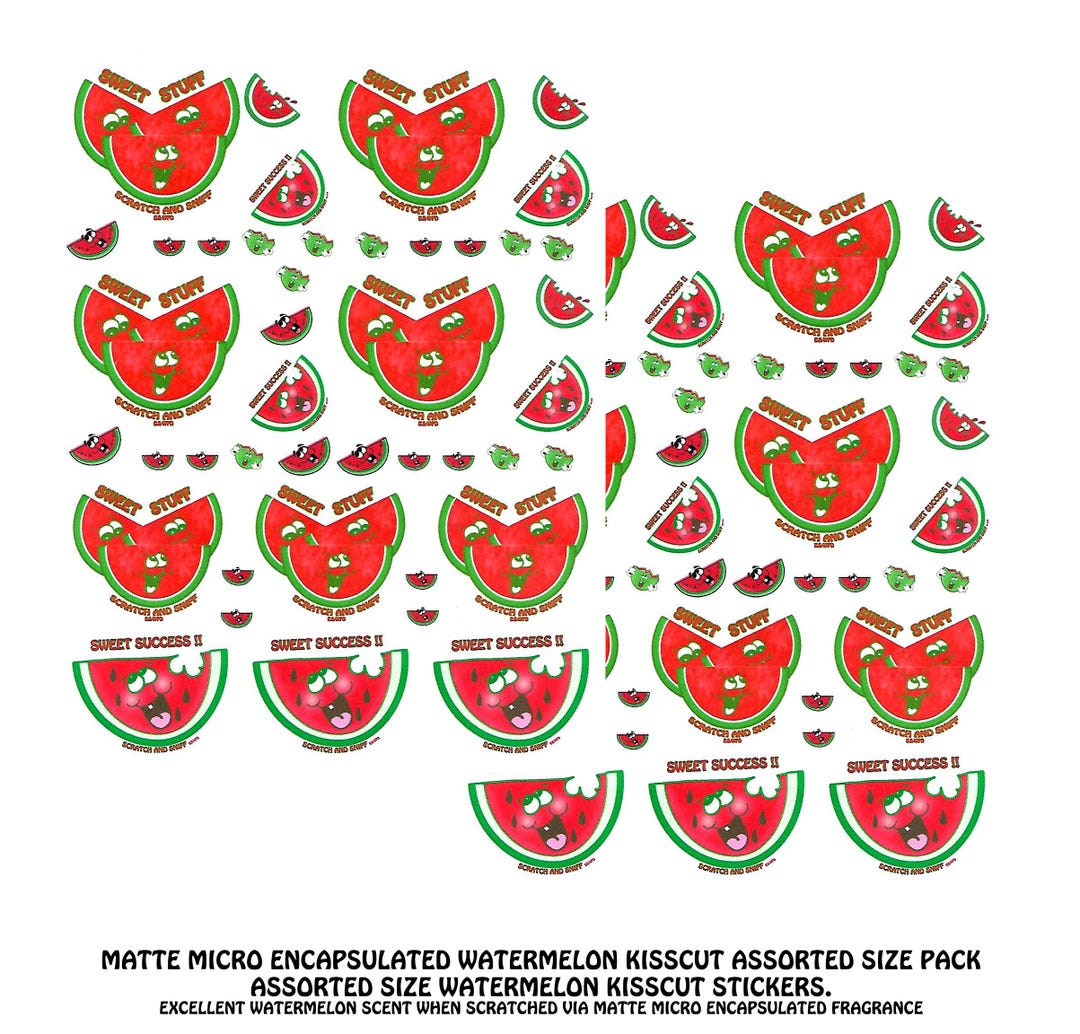 KISSCUT WATERMELON SCENTED Scratch and Sniff Stickers. Watermelon ...