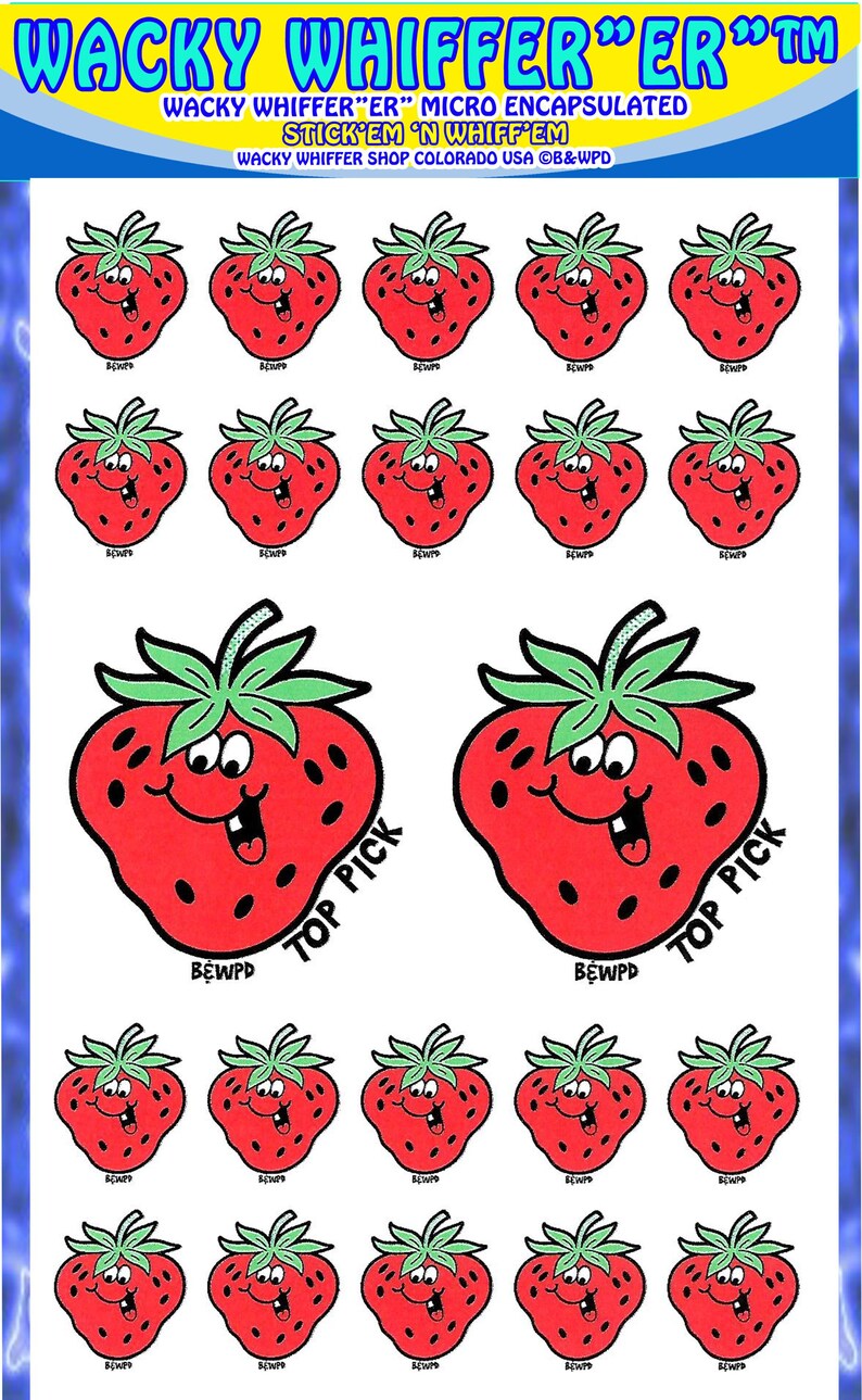 FRESH PICKED Strawberry Scratch and Sniff Stickers. Wacky Whiffer'er ...