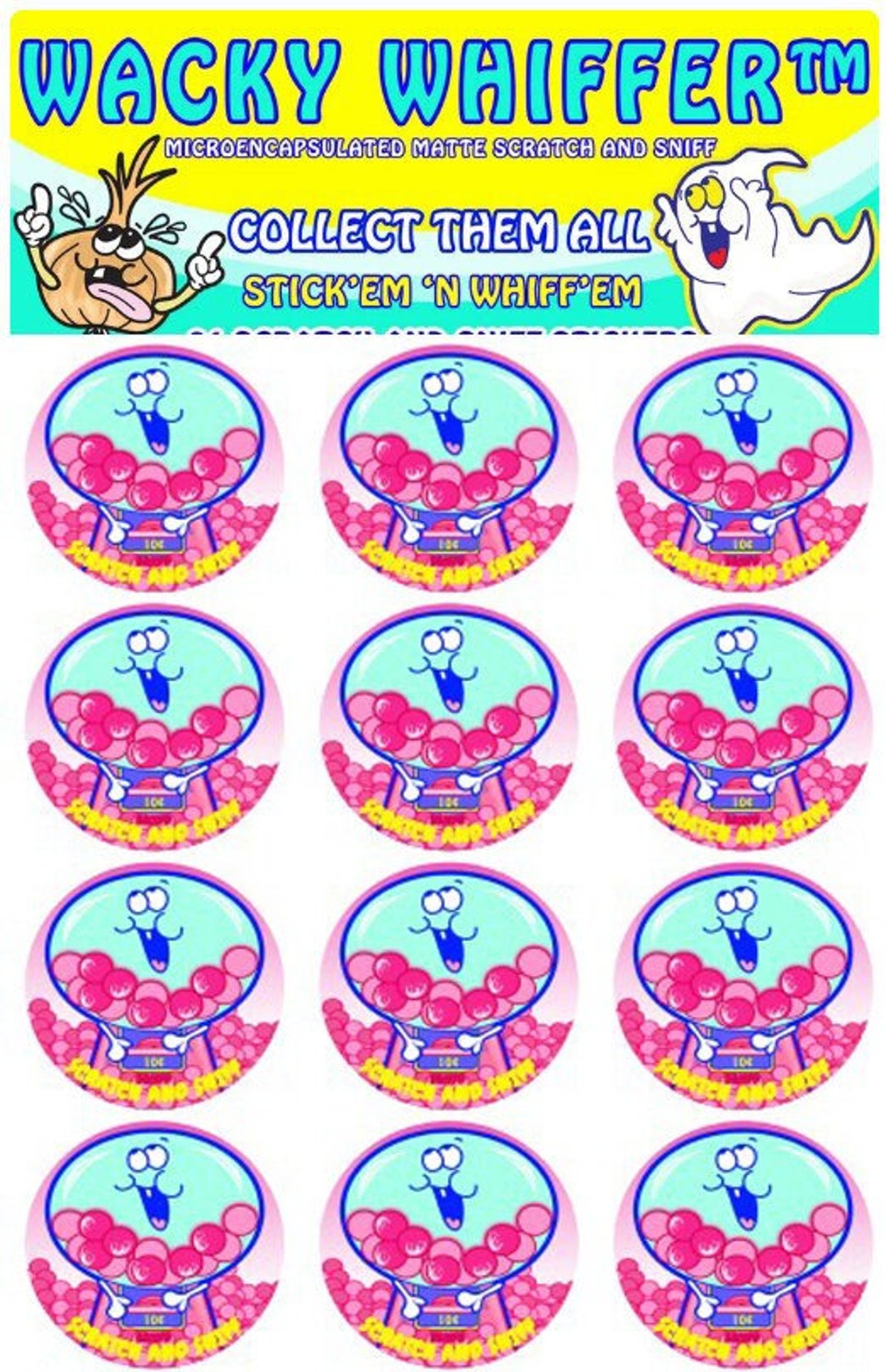 Pink Bubblegum Scent Stickers: 80s Style Scratch and Sniff - Etsy