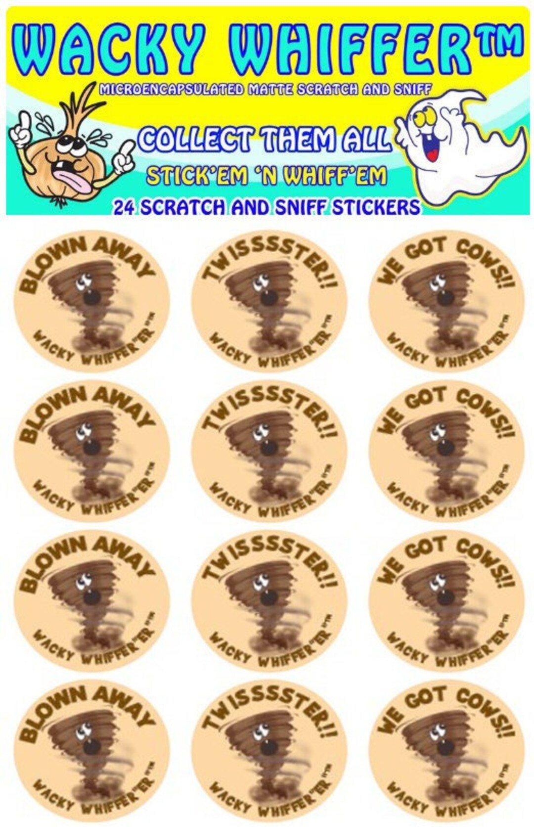 Wacky Whiffer Tornado Scratch and Sniff Stickers - 24 Pack - Etsy