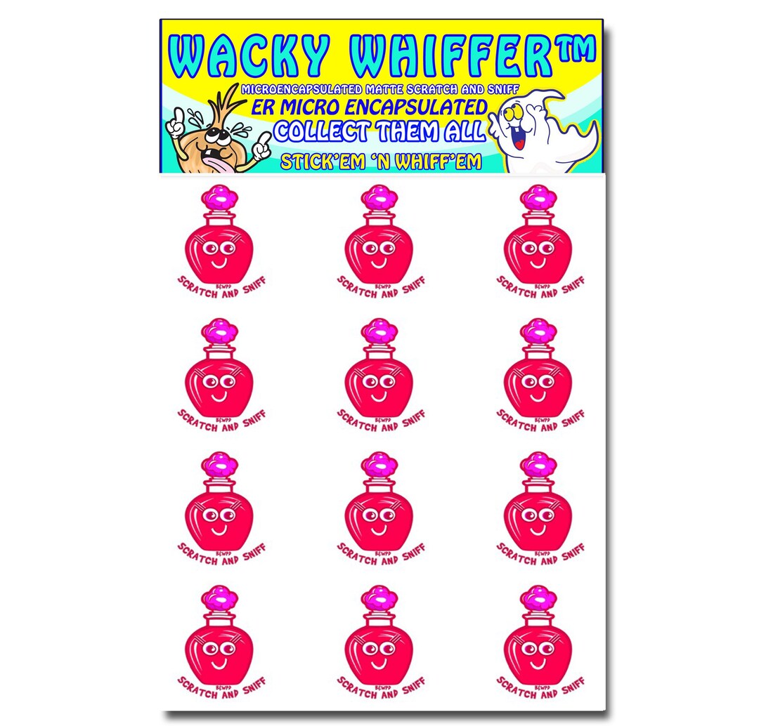 Perfume Scratch and Sniff Stickers: Wacky Whiffer ER Brand - Etsy