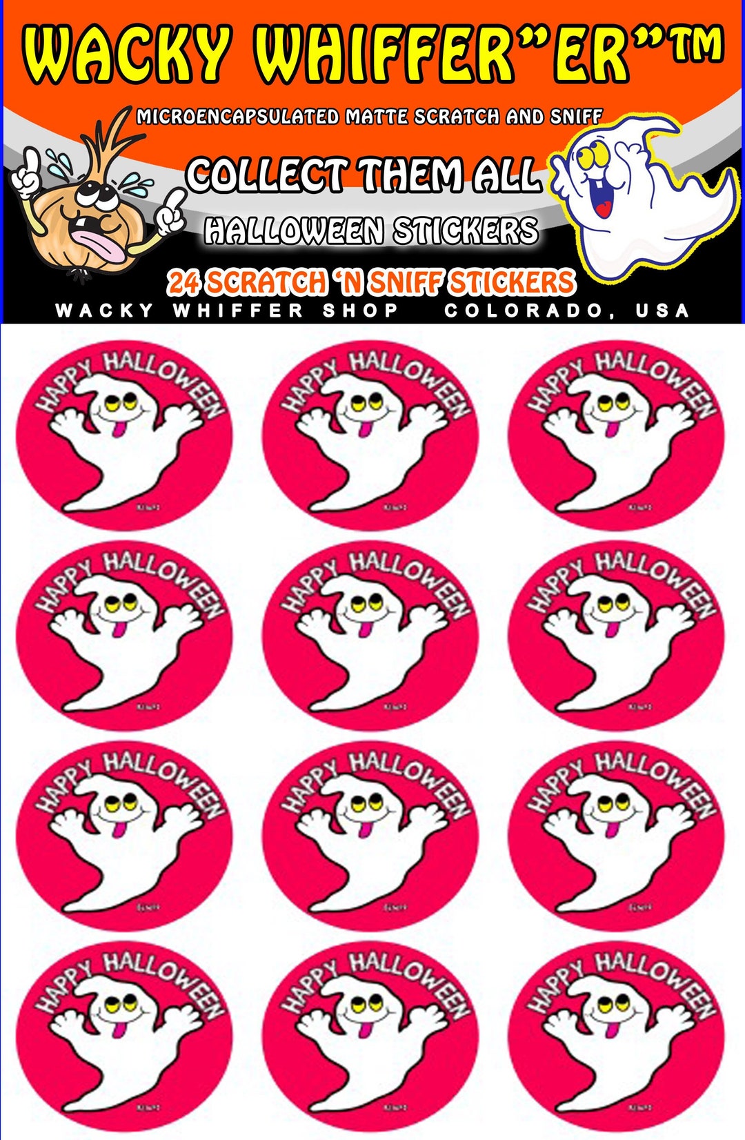 Coconut Scented Ghost Stickers: Halloween Scratch and Sniff (24-pack ...