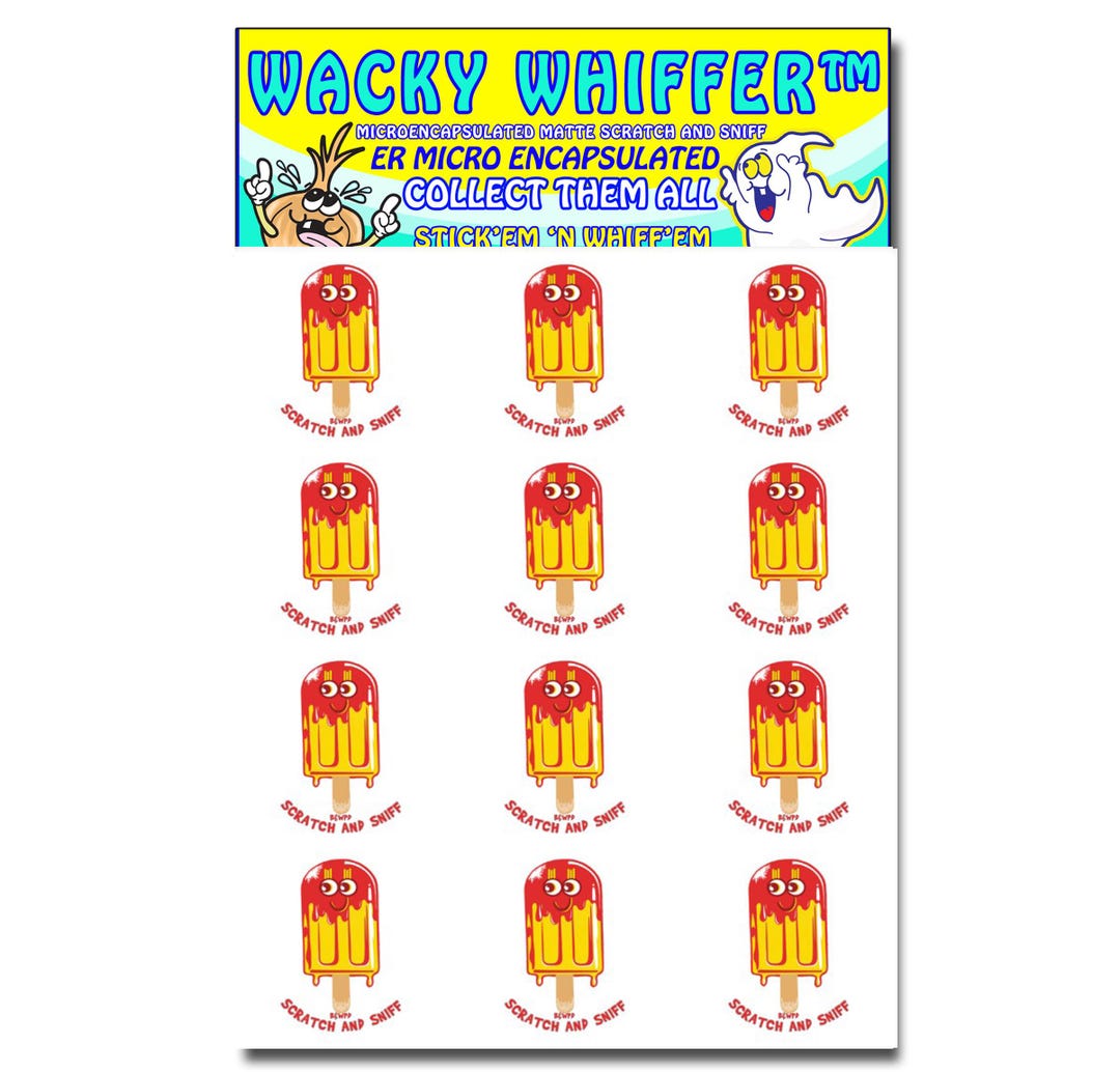 Cherry Banana Popsicle Scratch and Sniff Stickers. Nostalgic Cherry ...