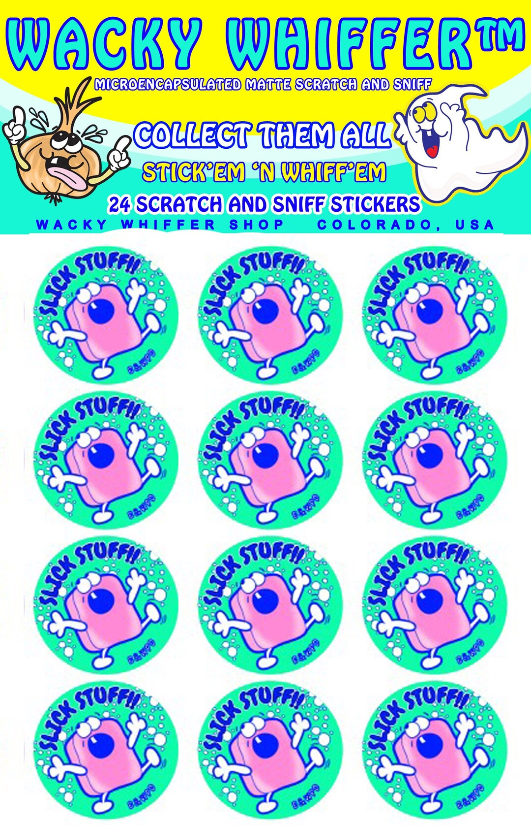 24 Pack Wacky Whiffer "er" MATTE MICROENCAPSULATED Scratch and Sniff ...