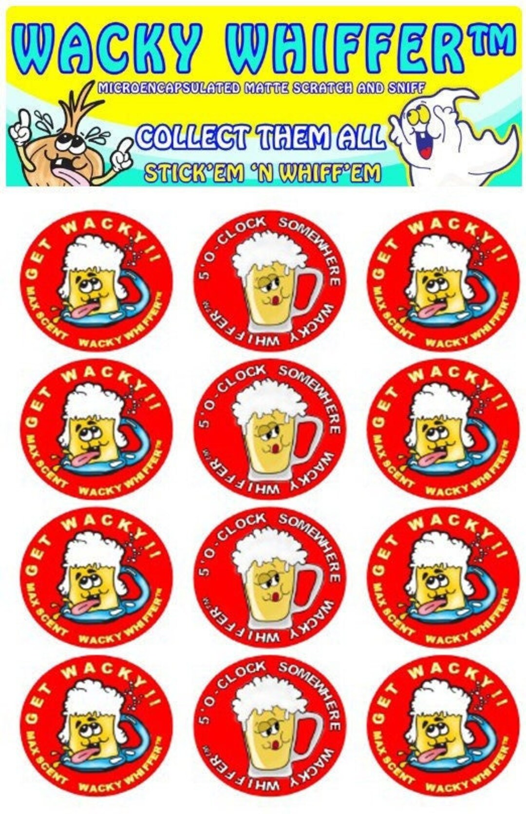 24 Pack Wacky Whiffer "er" MATTE MICROENCAPSULATED Scratch and Sniff ...