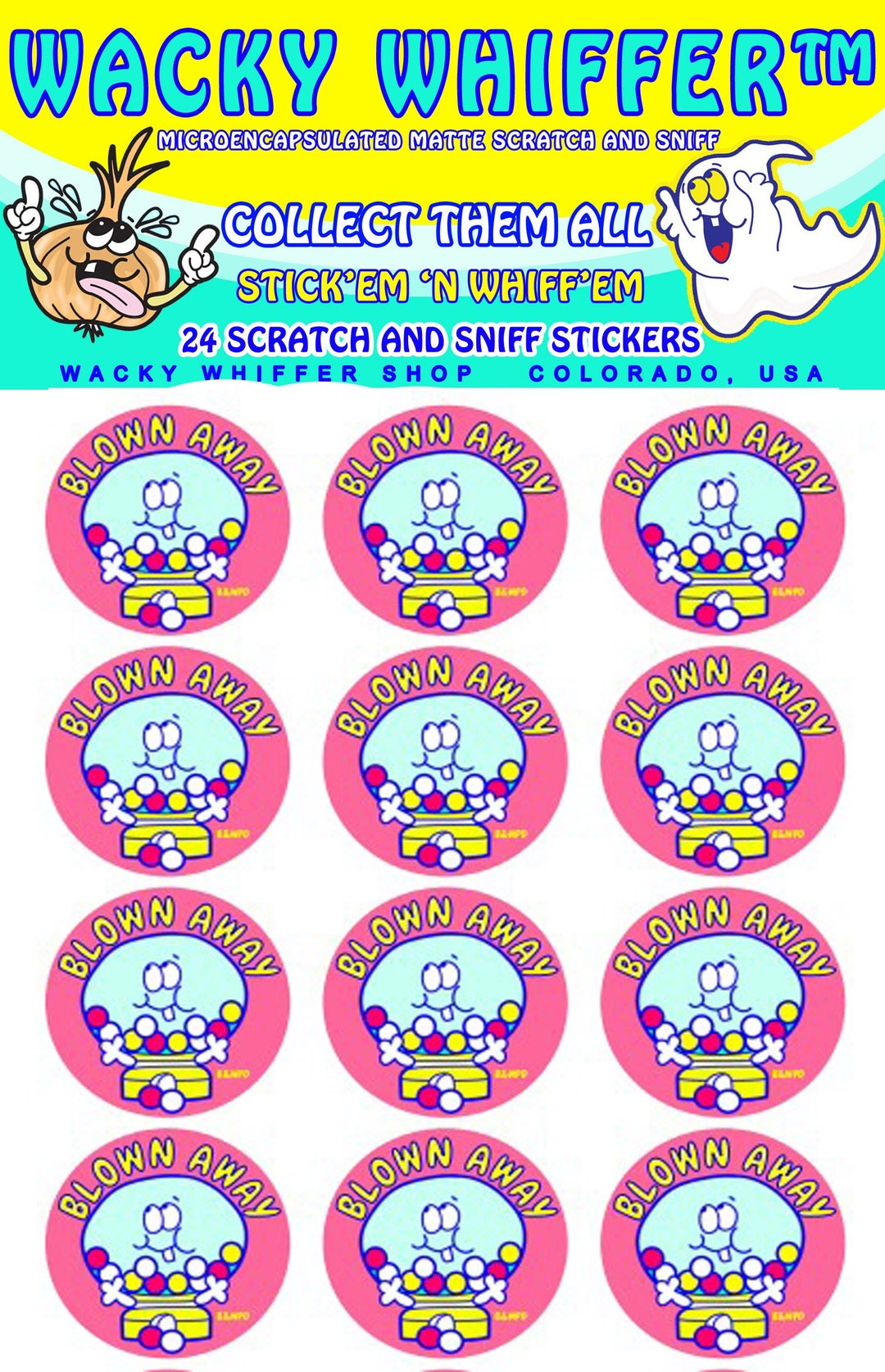 24 Pack Wacky Whiffer "er" MATTE MICROENCAPSULATED Scratch and Sniff ...