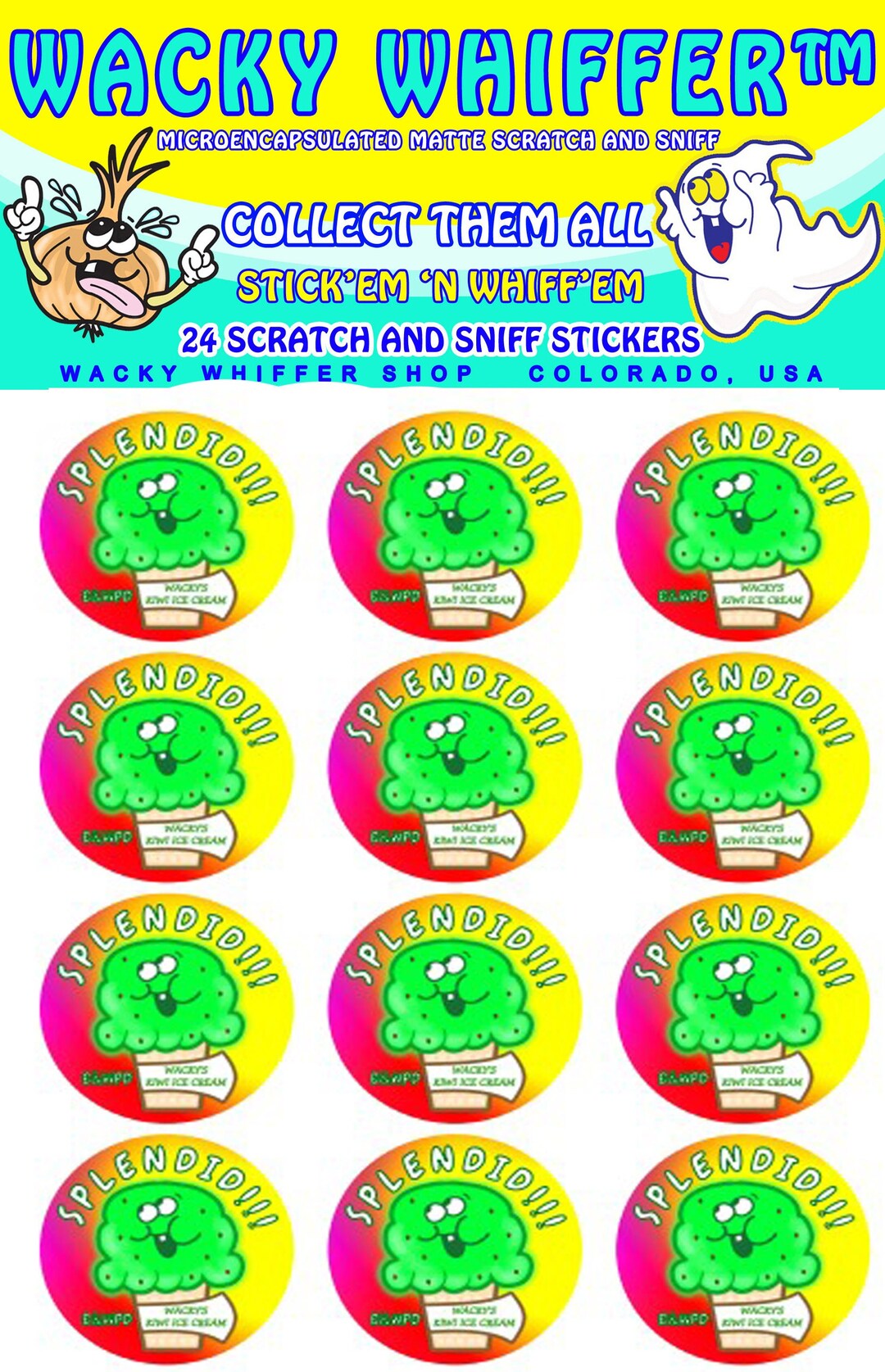 24 Pack Wacky Whiffer "er" MATTE MICROENCAPSULATED Scratch and Sniff ...