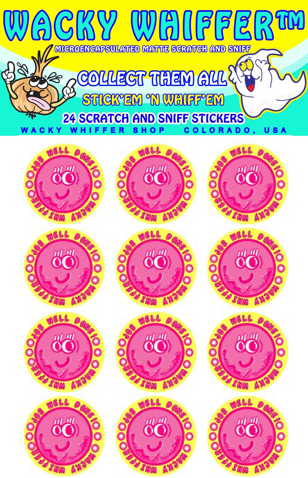Bubblegum Scent Scratch and Sniff Stickers - Wacky Whiffer - 24 Pack - Etsy