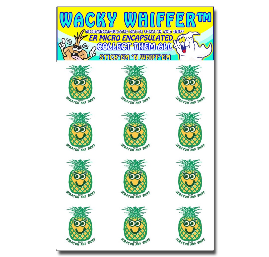 Nostalgic Pineapple Scented Scratch and Sniff Stickers. Pineapple ...