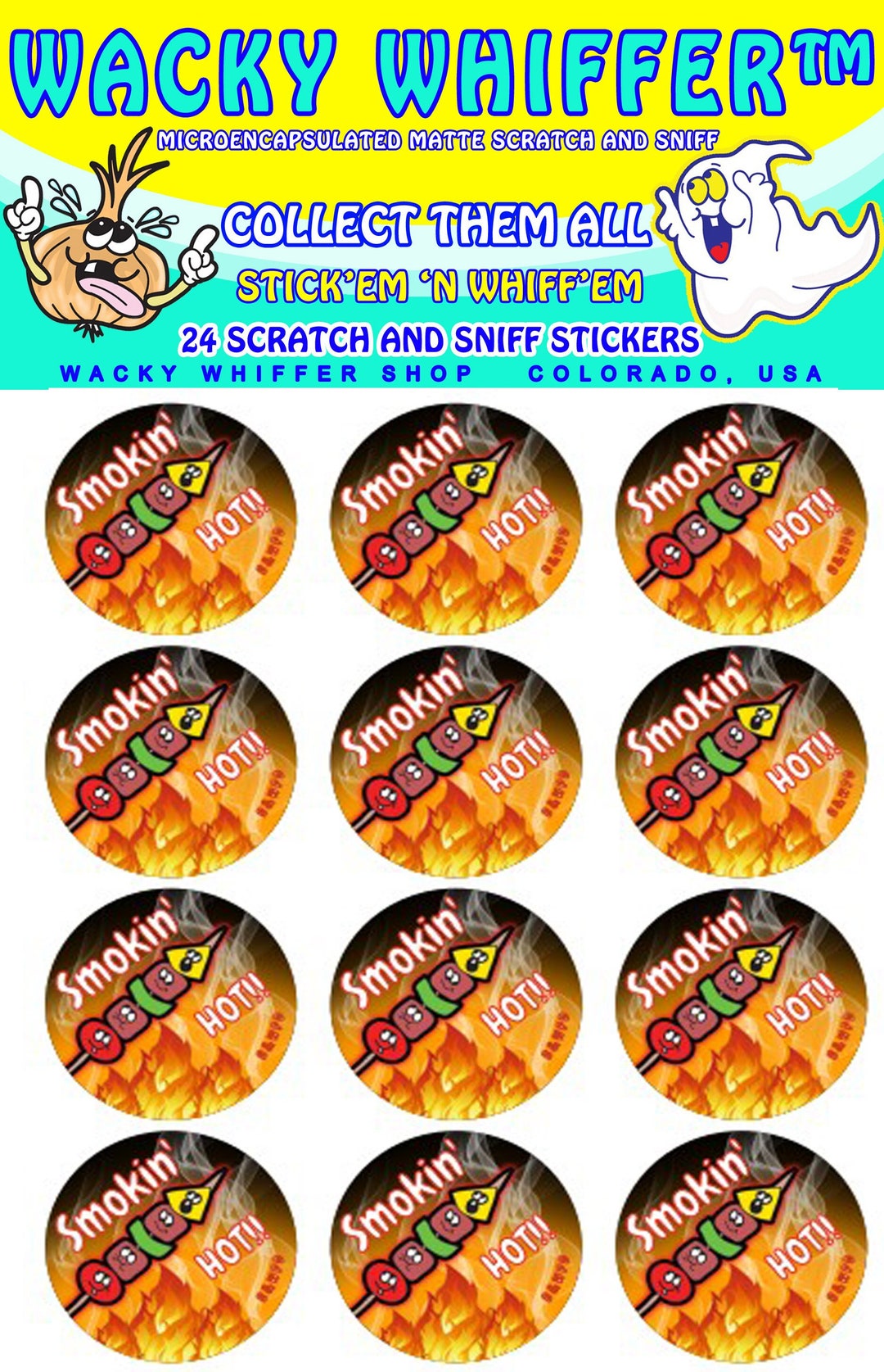 24 Pack Wacky Whiffer "er" MATTE MICROENCAPSULATED Scratch and Sniff ...