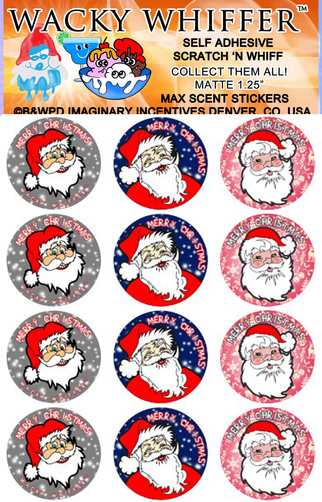 Christmas Stickers. Holiday Stickers. Scratch and Sniff Scented ...