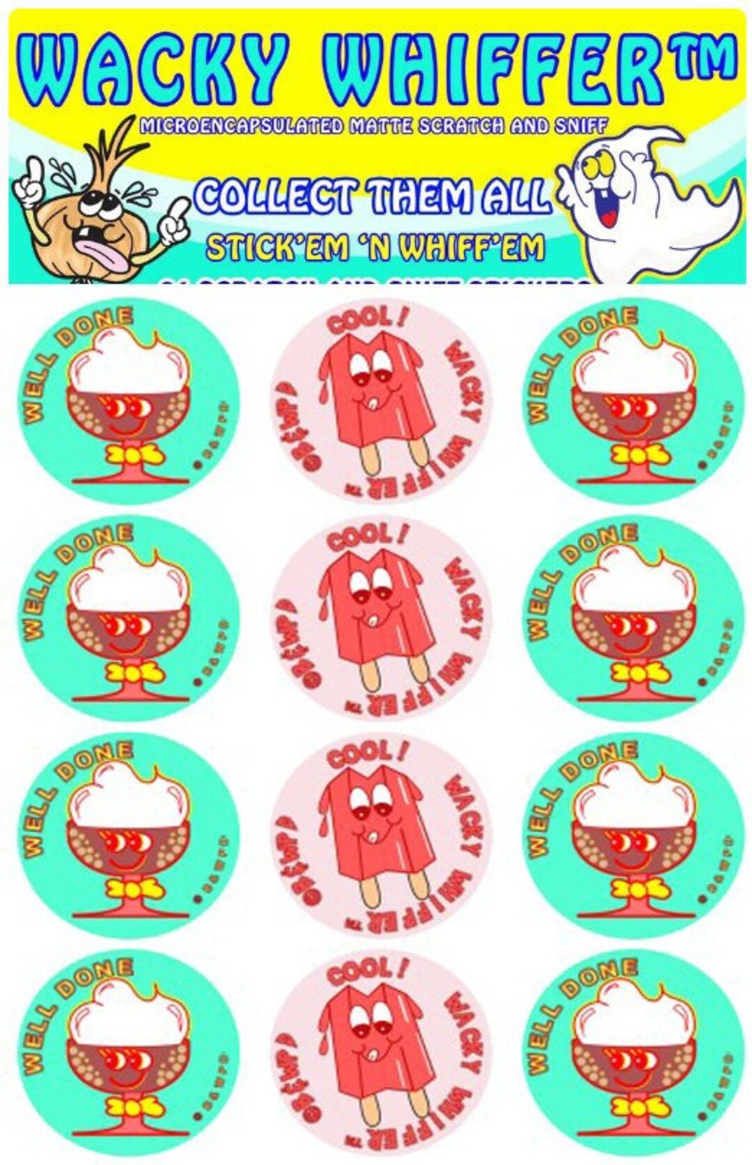 Strawberry Banana Scratch and Sniff Stickers: 80s Style Matte Finish - Etsy