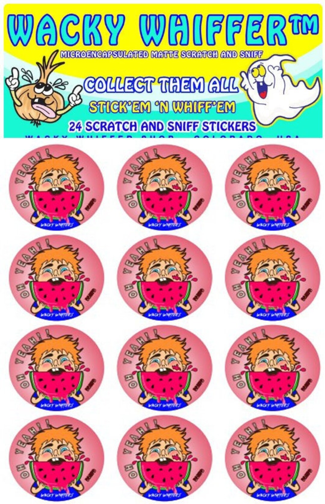 24 Pack Wacky Whiffer "er" MATTE MICROENCAPSULATED Scratch and Sniff ...